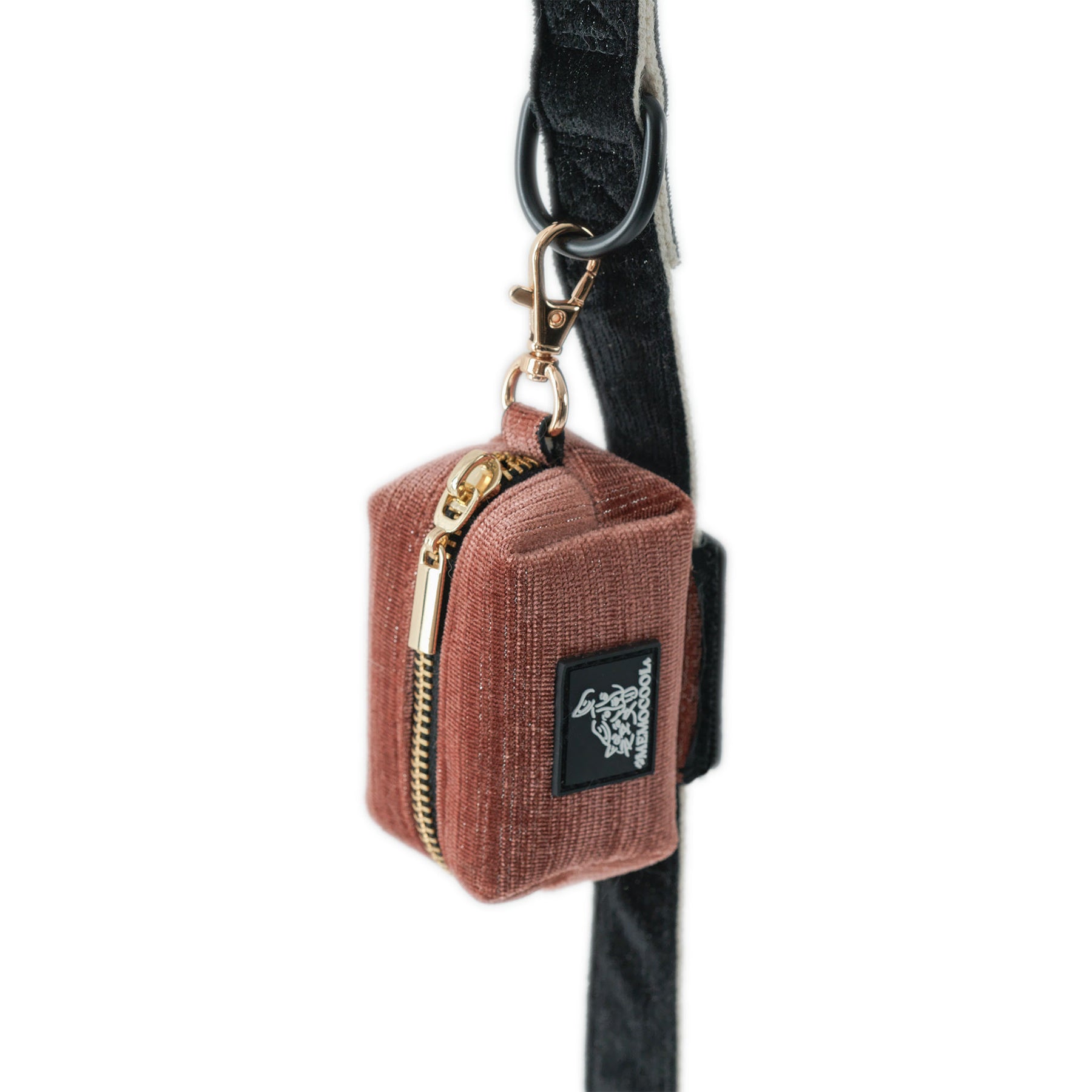 Velvet Leather Ultimate Poop Bag Holder: Red